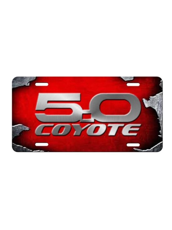 Accents | 5 Coyote Inspired Art On Simulated Steel Aluminum License ...